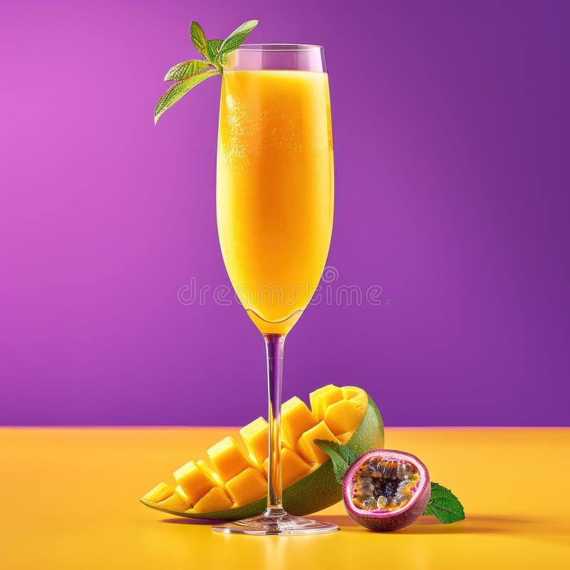 Fresh Tropical Juice in Elegant Glass. Generative Ai Stock Illustration ...