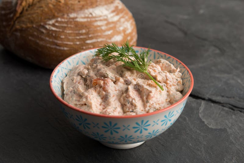 Fresh Trout Pate in Ceramic Bowl Stock Photo - Image of snack, pate ...