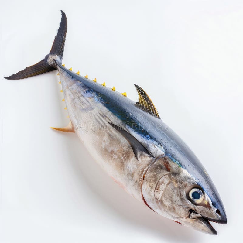 Fresh Tuna Fish on Studio White Background Stock Illustration ...