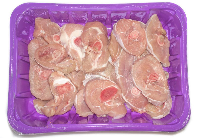 Fresh Turkey Chops Thigh on a Foam Meat Tray Stock Photo - Image of ...
