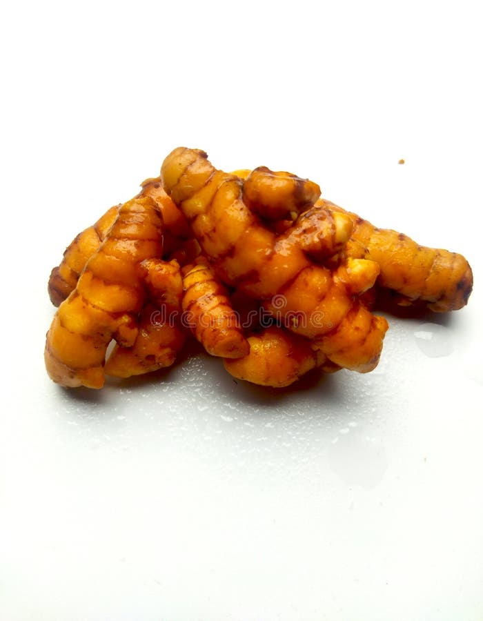 Fresh Turmeric on a Plain White Background Stock Image - Image of ...