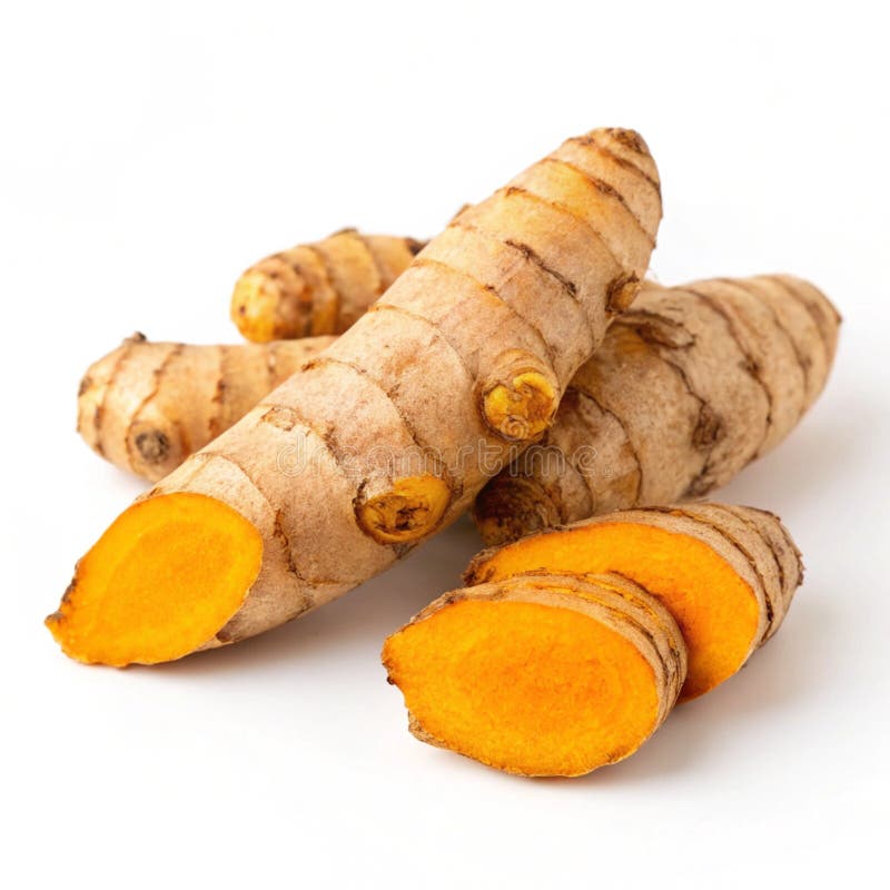 Fresh Turmeric Root on Transparent Background Stock Illustration ...