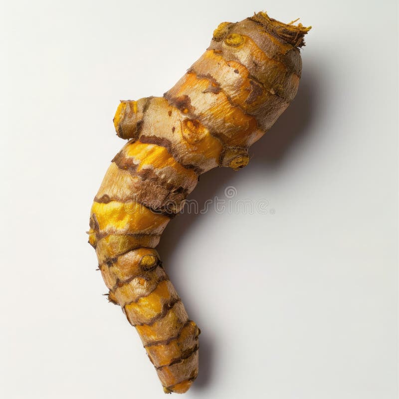Fresh Turmeric Root Isolated White Background. Stock Image - Image of ...