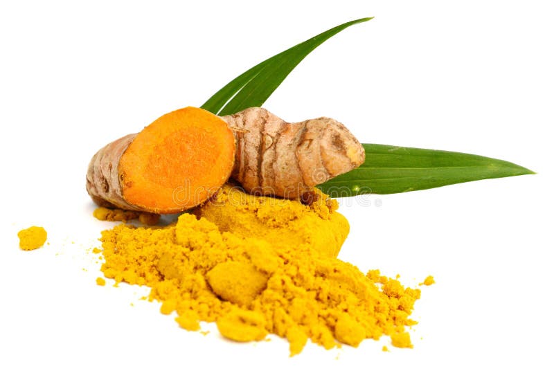 Turmeric Roots Isolated on White Background. Stock Photo - Image of ...
