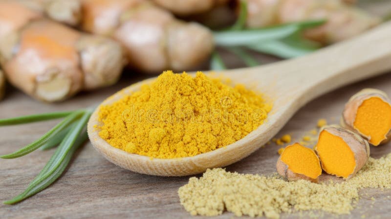 Fresh Turmeric Root and Powder for Culinary and Health Stock ...