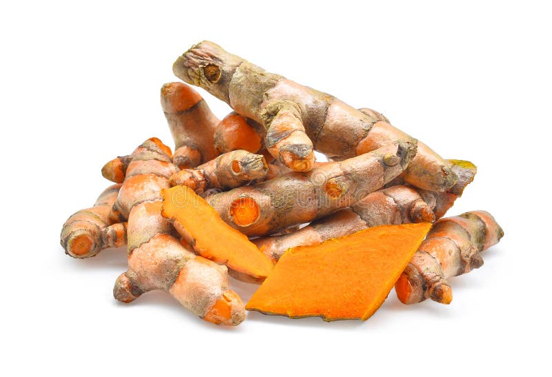 Fresh Turmeric Roots Isolated on White Background Stock Photo - Image ...