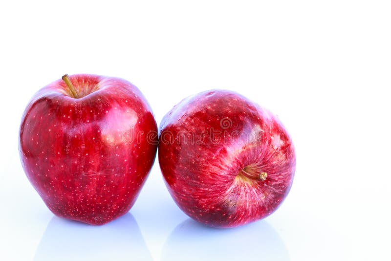 Fresh two red apples stock photo. Image of healthy, macro - 54826714