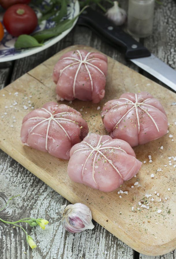 Fresh uncooked rabbit roll stock image. Image of rabbit - 61063923