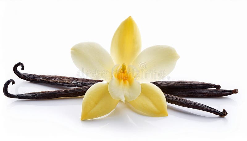 Fresh Vanilla Flower Isolate on White Background Stock Illustration ...