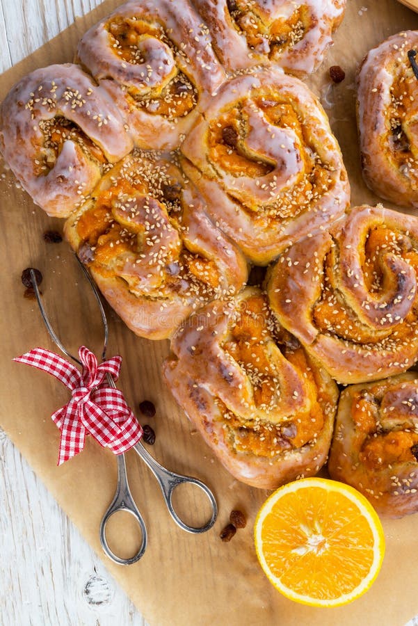 Fresh Vanilla Orange Snails Stock Image - Image of lunch, breakfast ...