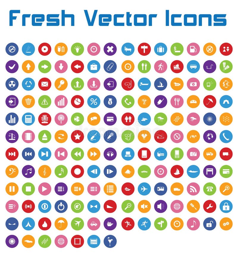 Fresh Vector Icons (circle Version II ) Stock Vector - Illustration of ...
