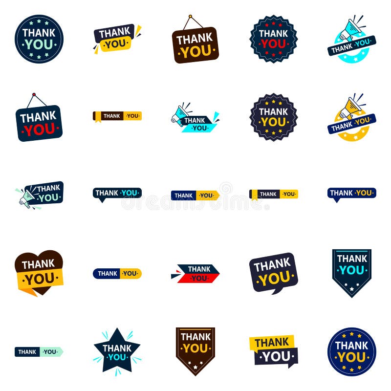 25 Fresh Vector Icons To Express Your Gratitude in a Lively Way Stock ...