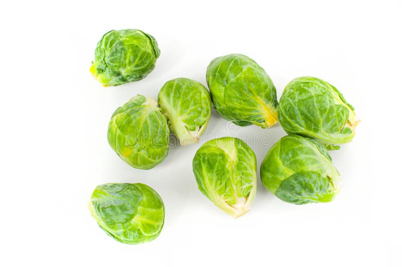 Fresh Vegetable. Brussels Sprouts on a White Background Stock Image ...