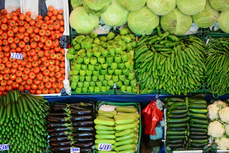 Fresh Vegetable Time and Counter Displays Stock Image - Image of ...