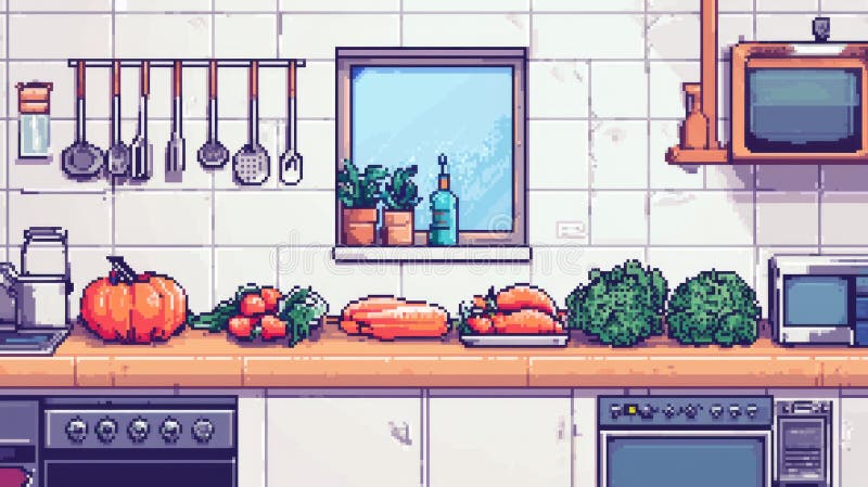 A Fresh Vegetable Display on a Kitchen Counter with Natural Light Stock ...