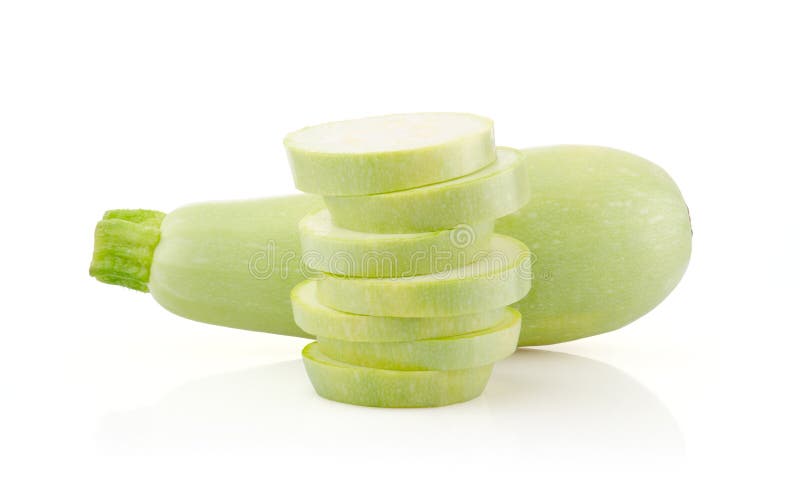 Fresh Vegetable Marrow and Slices on White Stock Photo - Image of shot ...