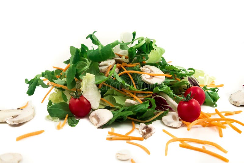 Fresh Vegetable Mix Salad Isolated on White Background Stock Image ...