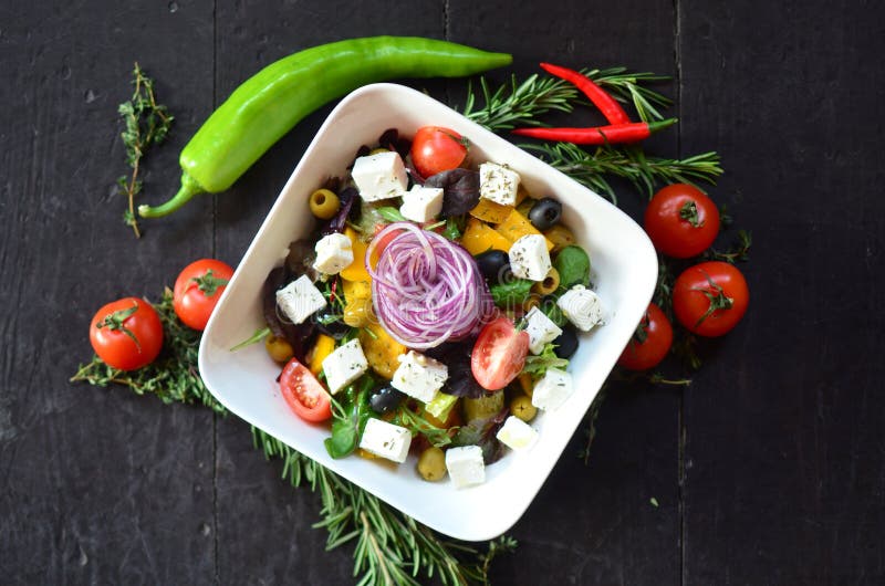 Fresh vegetable salad stock photo. Image of banquet - 180905640