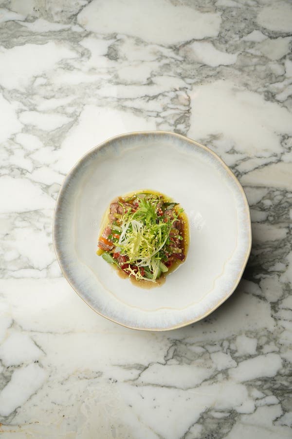 Fresh Vegetable Salad with Cod Liver and Ruccola Stock Photo - Image of ...