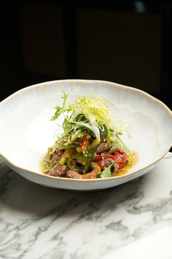 Fresh Vegetable Salad with Cod Liver and Ruccola Stock Photo - Image of ...