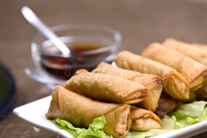 Fresh Vegetable Spring Rolls Stock Photo - Image of sauce, food: 24519350