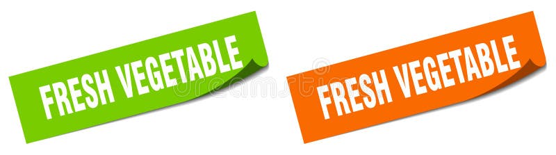 Fresh Vegetable Sticker. Fresh Vegetable Sign Set Stock Vector ...