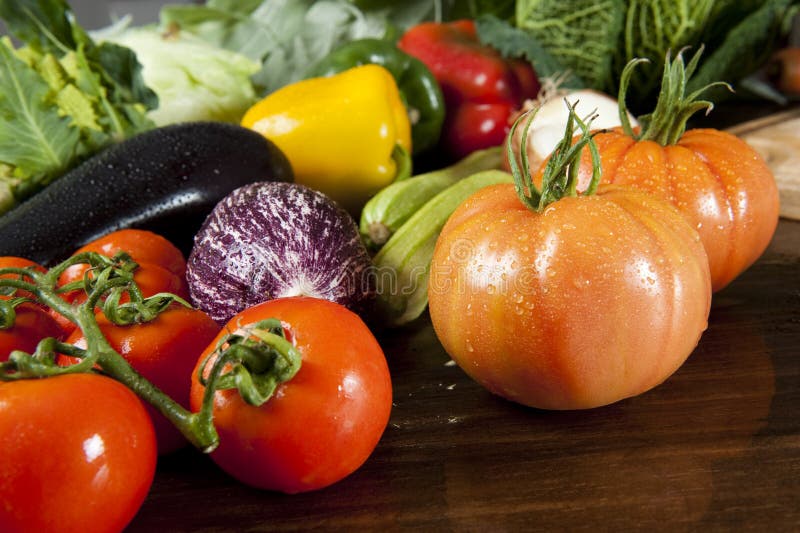 Vegetables on board stock image. Image of composed, small - 4270761