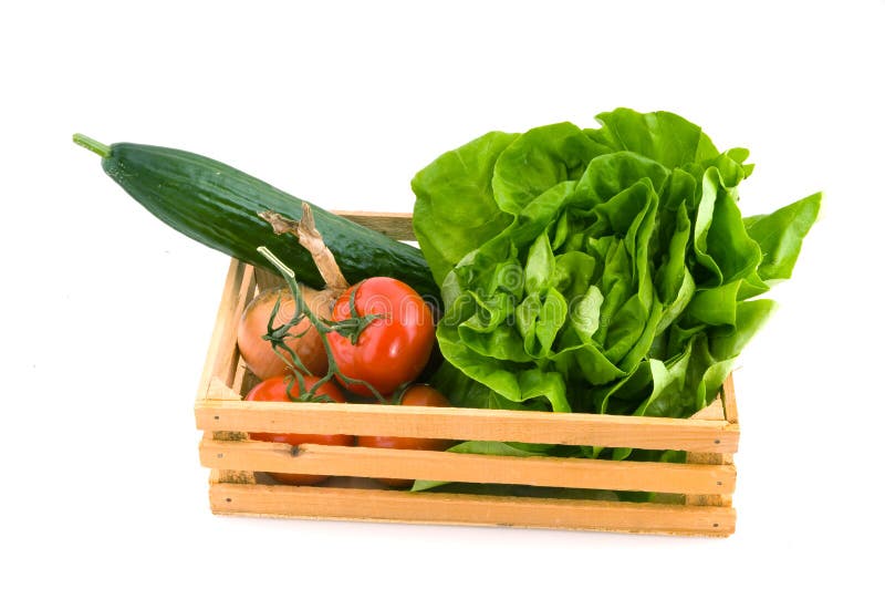 Fresh Vegetables in Colorful Buckets Stock Photo - Image of tomatoes ...