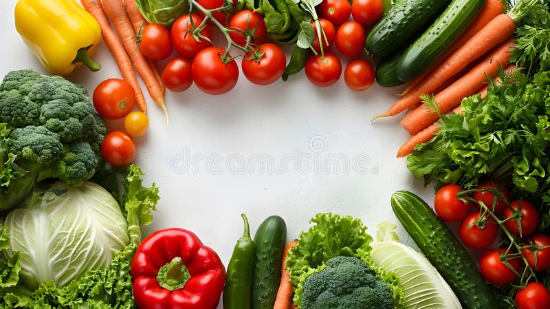 Fresh Vegetables Arranged in a Frame. Generative by AI Stock ...