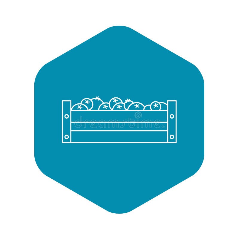 Fresh Vegetables in a Box Icon, Outline Style Stock Vector ...