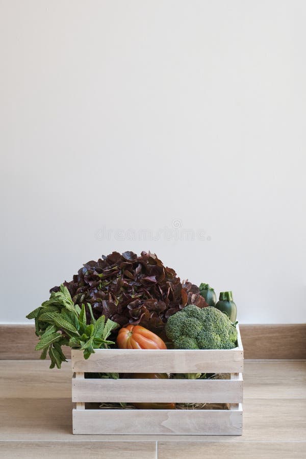 Fresh Vegetables Box Picked in the Garden. Stock Image - Image of ...