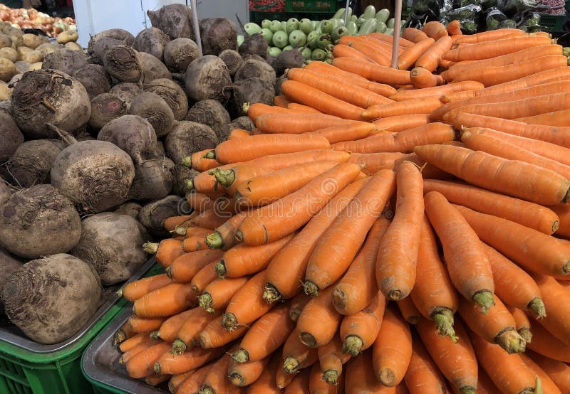 Fresh Vegetables, Carrot on Shelves in Supermarket Stock Image - Image ...