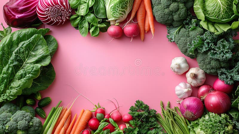 Fresh Vegetables Frame stock illustration. Illustration of purple ...