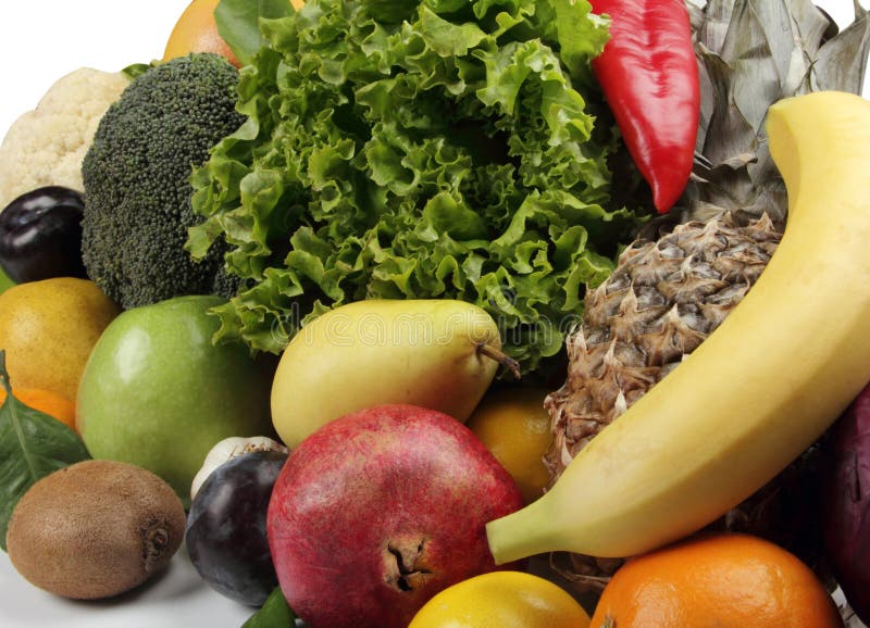 Fresh Vegetables and Fruits Stock Photo - Image of gourmet, freshness ...
