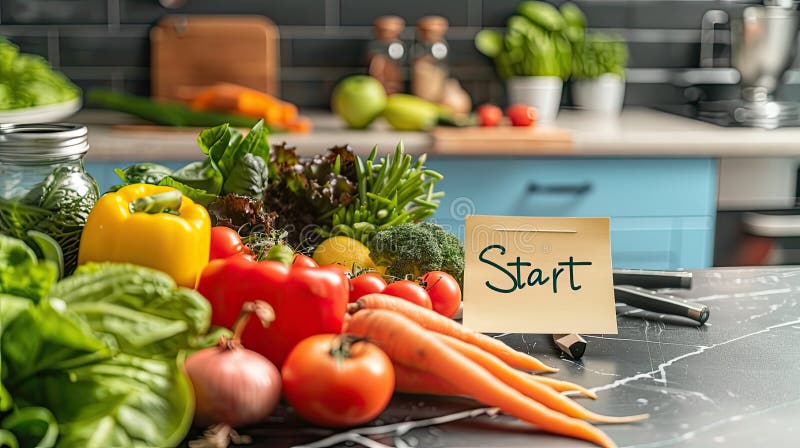 Fresh Vegetables and Fruits Neatly Arranged on a White Table in a ...