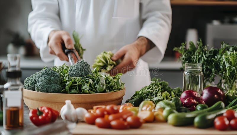Fresh Vegetables, Fruits on Table and Scientist Proceeding Quality ...