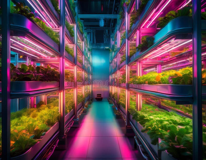 Fresh Vegetables are Growing in Indoor Farm-vertical Farm Stock ...