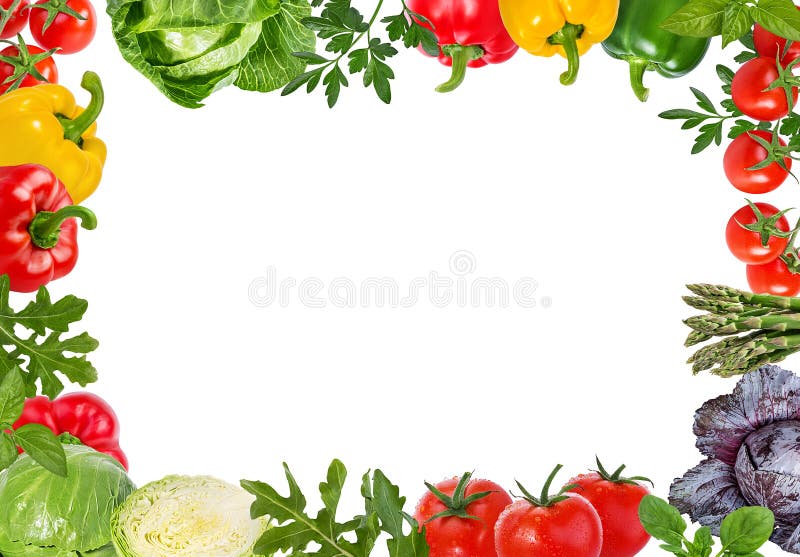 Fresh Vegetables,isolated ,frame Stock Image - Image of healthy ...