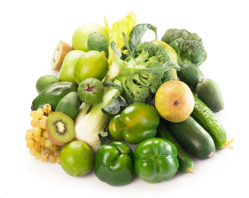 Fresh Vegetables with Leaves Isolated on White Background. Stock Image ...