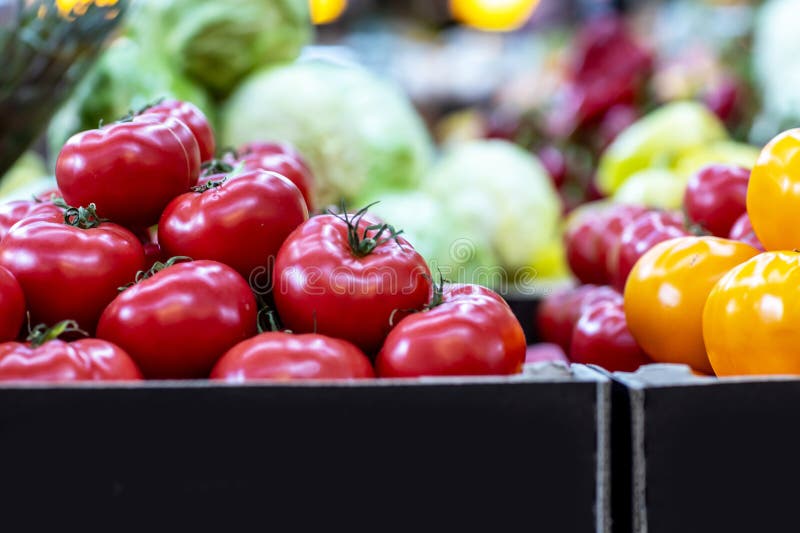 Fresh Vegetables on the Market Counter Stock Photo - Image of markets ...