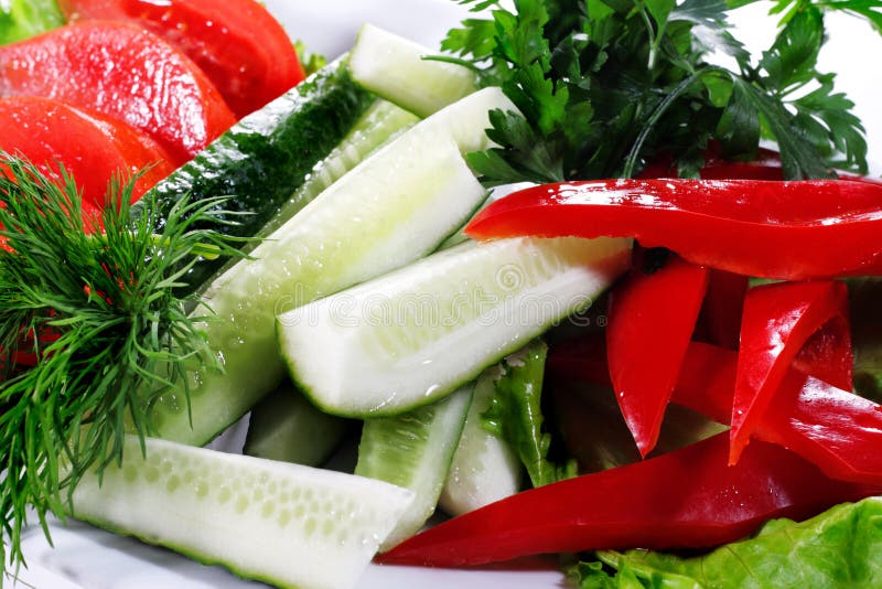 Fresh Vegetables Plate stock photo. Image of pepper, gourmet - 6939416