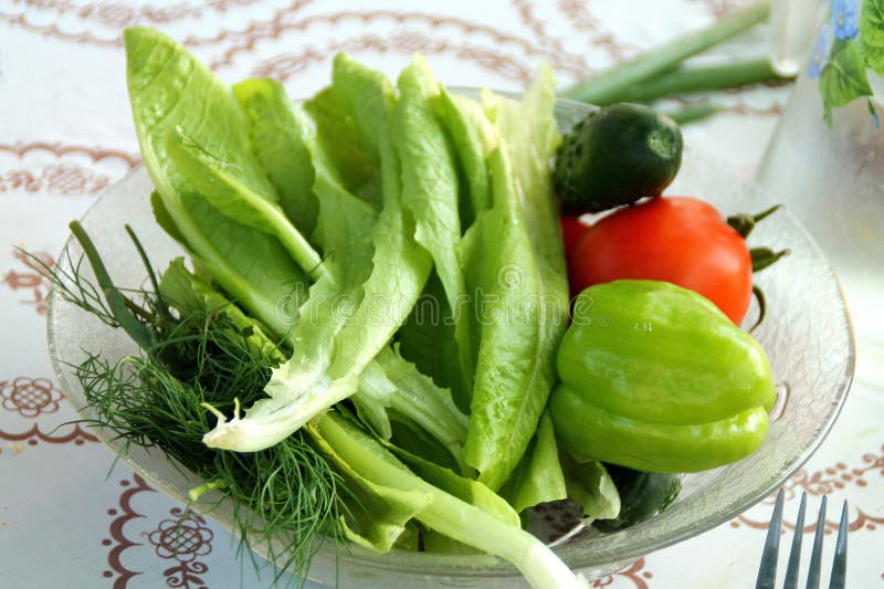 Fresh Vegetables on the Plate Stock Photo - Image of green, nature ...