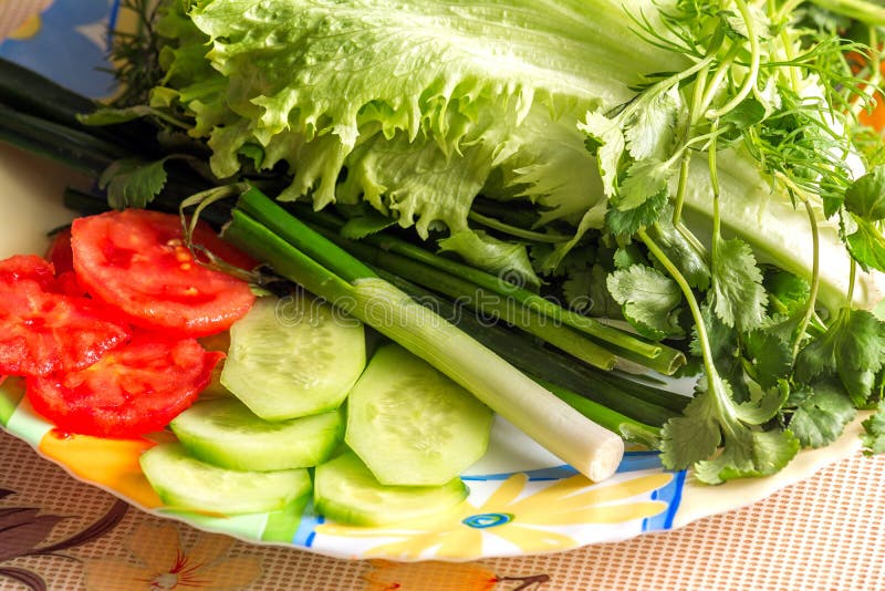 Fresh vegetables on plate stock image. Image of culinary - 66937381