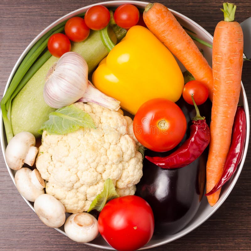 Fresh Vegetables in a pot stock image. Image of garden - 35954419