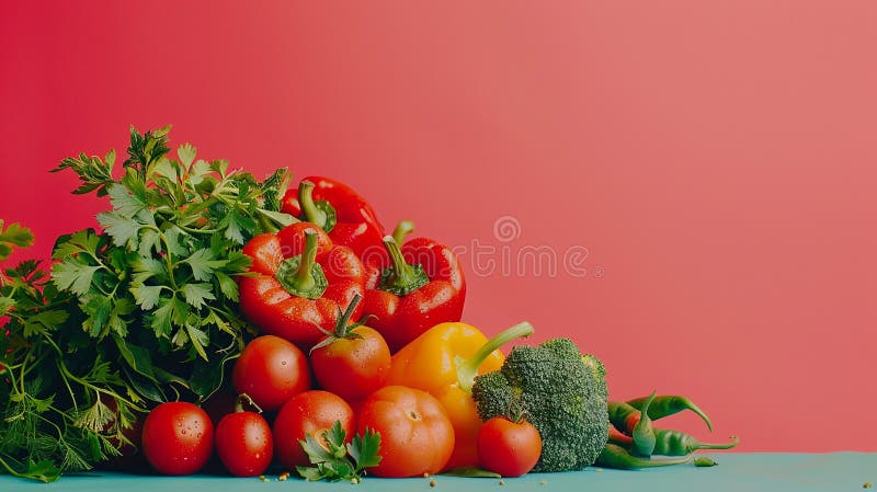 Fresh Vegetables Studio Shoot Solid Background Stock Photo - Image of ...