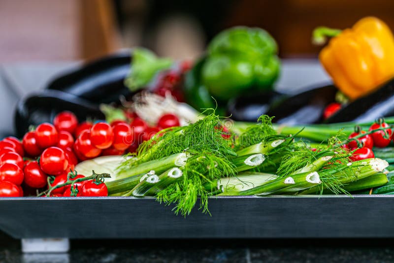 Fresh Vegetables on the Table. Stock Image - Image of green, table ...
