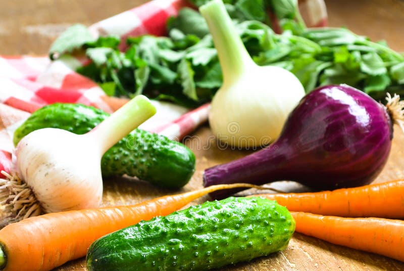 Fresh Vegetables in the Table Stock Photo - Image of onion, vegetables ...