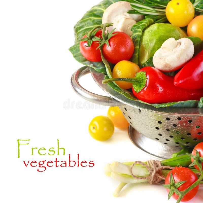 Fresh vegetables. stock photo. Image of colander, dinner - 29975880