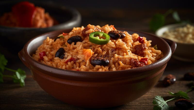 Fresh Vegetarian Meal with Rice, Tomato, and Cilantro Seasoning ...