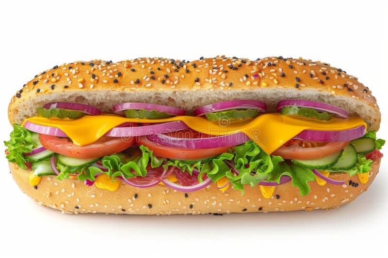 Fresh Veggie Sub with Cheese and Herbs Stock Illustration ...